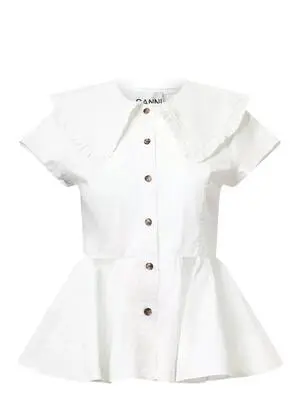 GANNI Ruffle Shirt - White