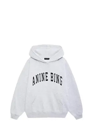 ANINE BING Hooded Sweatshirt With Logo - Grey
