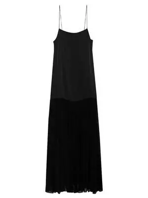 ANINE BING Clementine Pleated Maxi Dress - Black