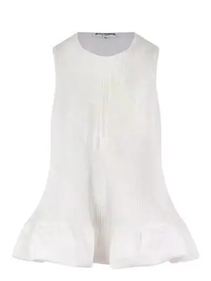 MELITTA BAUMEISTER Sleeveless Pleated Blouse - White