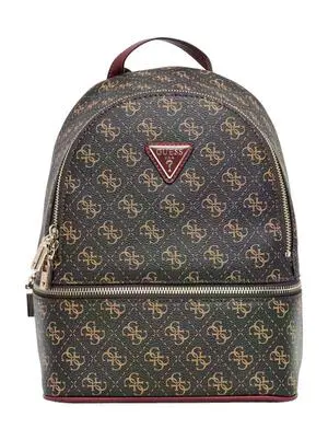 Guess Monogram Zip Backpack - Brown