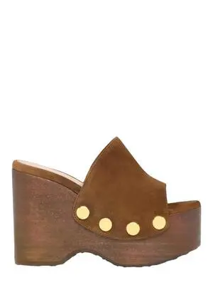 GIANVITO ROSSI Studded Platform Sandals - Brown