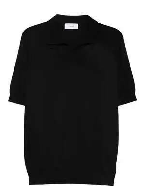 LARDINI Knit Polo Shirt - Black