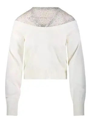 Giuseppe Di Morabito Embellished V-neck Sweater - White
