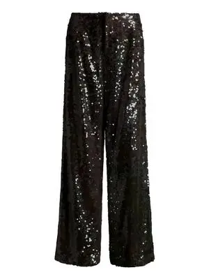 Alberta Ferretti Sequin Embellished Trousers - Black