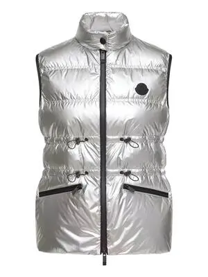 Moncler Padded Gilet With Drawstring - Silver