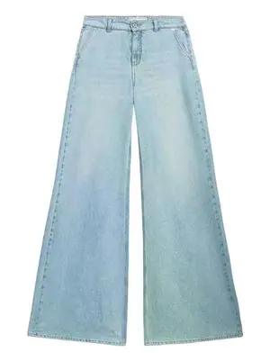 Blumarine Stone Washed Palazzo Pants - Blue