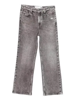 Rag & Bone Raven Distressed High-rise Jeans - Grey