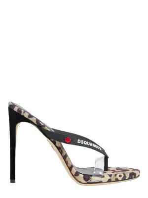 DSQUARED2 Leopard Print Mule Sandals