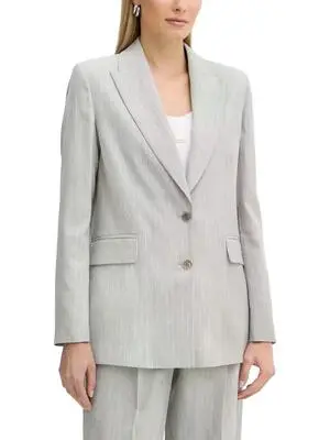 FRACOMINA Pinstriped Single-breasted Blazer - Grey
