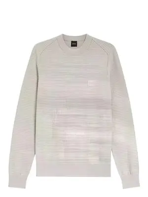 BOSS Logo-appliqué Textured Knit Sweater - Neutrals