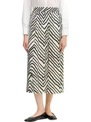 MARC AUREL Chevron Midi Skirt - White