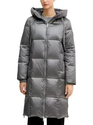 MOS MOSH Quilted Hooded Coat - Grey
