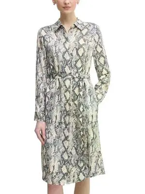 OUI Animal-Print Midi Shirt Dress