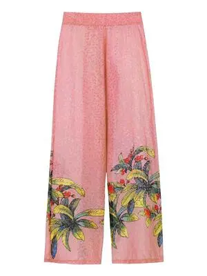 AMIR SLAMA Floral-print Silk Palazzo Pants - Pink