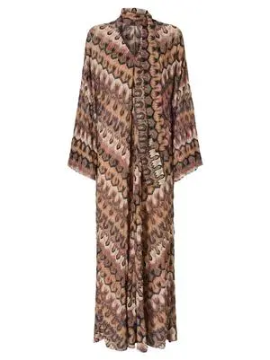 Missoni Long Sleeved Maxi Dress - Brown