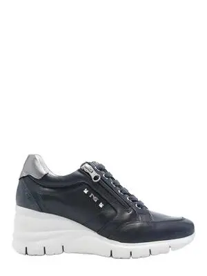 NEROGIARDINI Zip Leather Sneakers - Blue