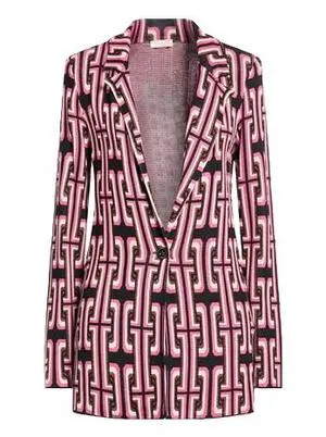 LIU •JO Single-breasted Jacquard Knit Blazer - Magenta