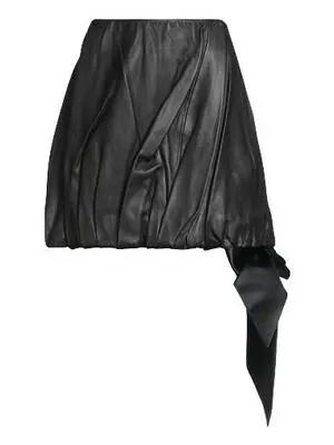 Helmut Lang Mini Lambskin Skirt - Black
