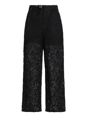 WHITE SAND Wide-leg Pants - Black