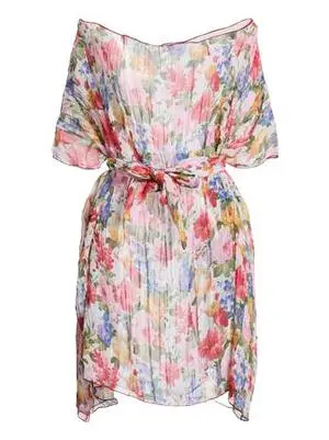 HOPPER Floral-print Chiffon Kaftan Top - Pink