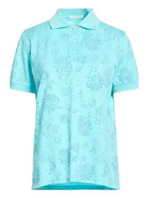 CIRCOLO 1901 Floral Print Polo Shirt - Blue