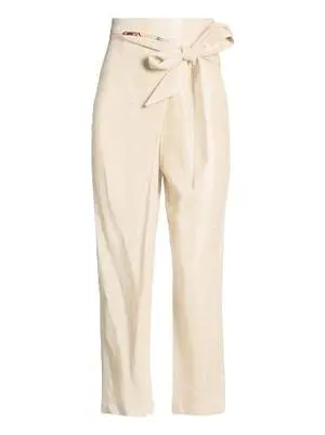 BAZAR DELUXE Tapered Embroidered Pants - Beige