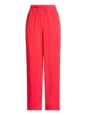 PIECES Wide-leg Cotton Pants - Red
