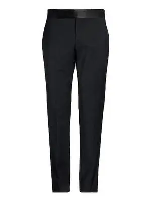 Emporio Armani Tapered Virgin Wool Pants - Black