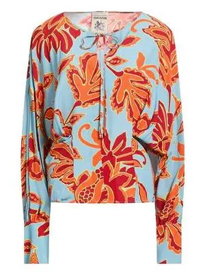 SEMICOUTURE Floral Print Viscose Top - Blue