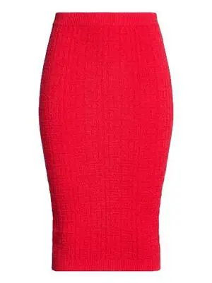 W LES FEMMES BY BABYLON Midi Bouclé Pencil Skirt - Red