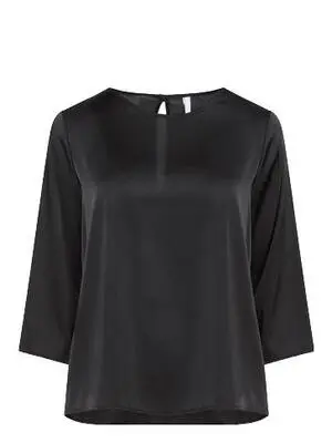 Imperial Satin Top With Cutout Detail Black