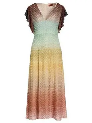 Missoni Midi Flared Crochet-knit Dress - Green