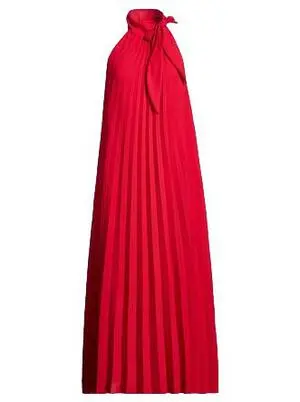 LIU •JO Crepe Pleated Maxi Dress - Red