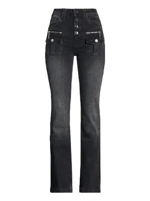 LIU •JO Flared Denim Jeans - Black