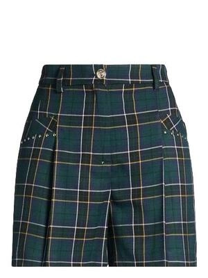 Liu Jo Tartan Plaid Studded High Waisted Shorts - Midnight Blue