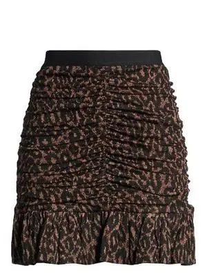LIU •JO Mini Leopard-print Flared Skirt - Brown