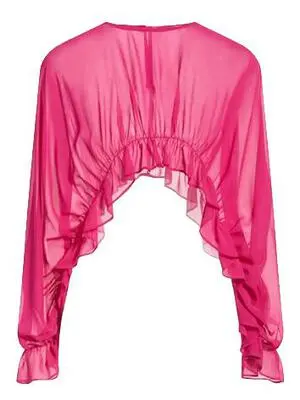 LIU •JO Georgette Crop Top - Pink
