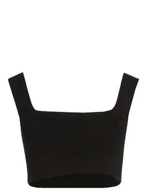 LIU •JO Viscose-blend Knit Crop Top - Black