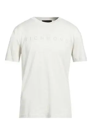 John Richmond Man T-shirt Blue Size S Pima Cotton Light Grey