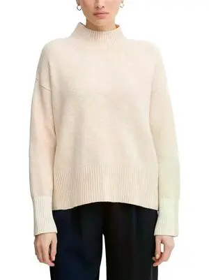 MARC AUREL Turtleneck Ribbed Sweater - Neutrals