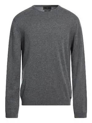 LIU •JO MAN Crewneck Cashmere-silk Blend Sweater - Gunmetal