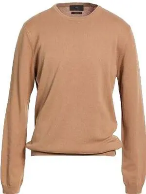 LIU •JO MAN Long Sleeve Crewneck Cashmere And Silk Sweater - Beige