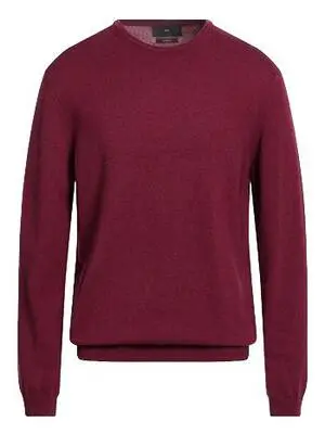 LIU •JO MAN Long Sleeve Crewneck Cashmere And Silk Sweater - Red