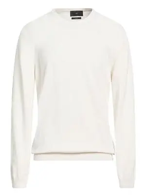 LIU •JO MAN Long Sleeve Crewneck Cashmere And Silk Sweater - White