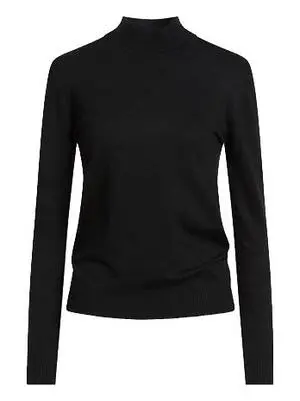 ALV BY ALVIERO MARTINI Turtleneck Viscose Blend Top - Black