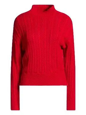 HAVEONE Knitted Turtleneck Top - Red