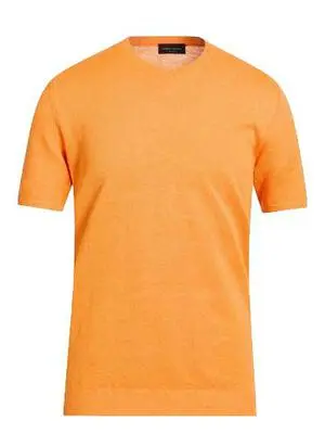 ROBERTO COLLINA Linen Knit Crewneck Top - Orange