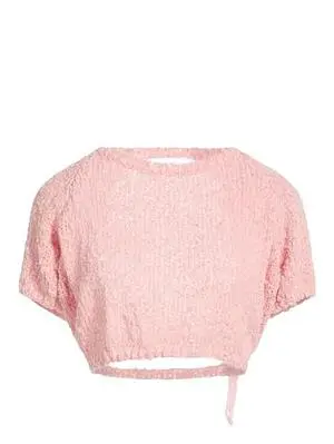 VICOLO Knitted Top With Crystals - Pink