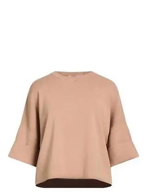 KONTATTO Knit Short Sleeve Sweater - Camel